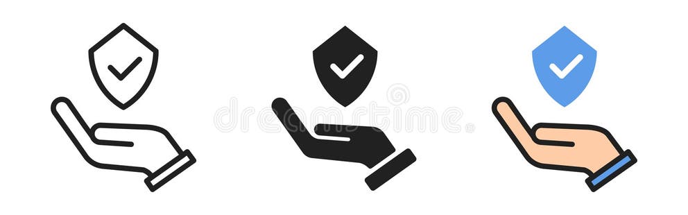 Hand Holding Shield. Hand with Portect Shields Stock Vector ...
