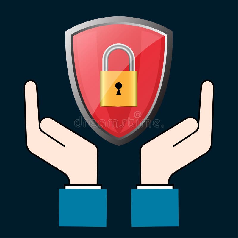 Hand Holding Shield Protection Graphic Design. Protect and Security of ...