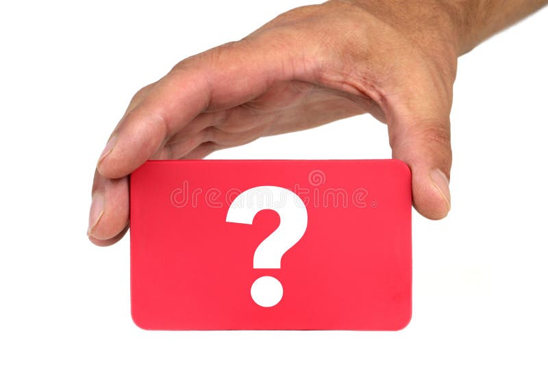Hand Holding and Showing a Red Card with QUESTION MARK Stock Photo ...