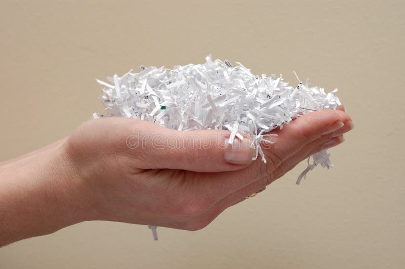 Hand Holding Shredded Paper Stock Image - Image of hand, junk: 11967347