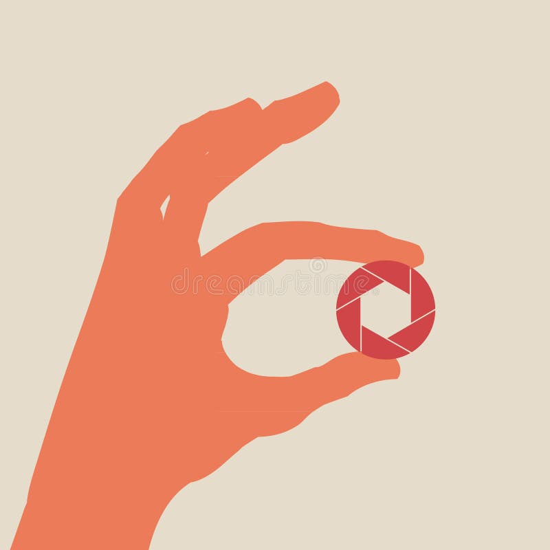 Hand Holding a Shutter Sign. Stock Illustration - Illustration of shape ...