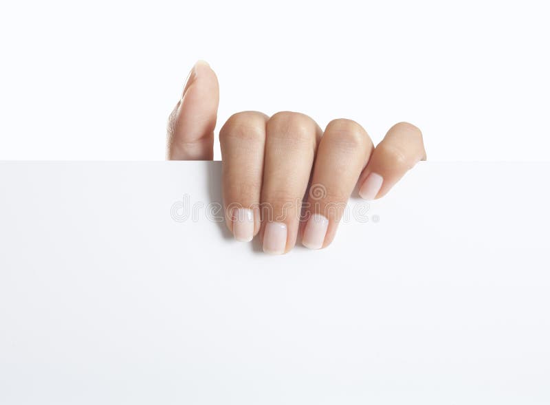 Woman hand holding a sign stock image. Image of finger - 41312731