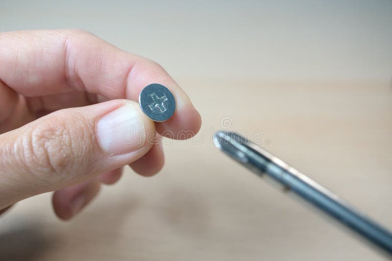 Aligning the Screw: Fastener and Driver Stock Image - Image of hand ...