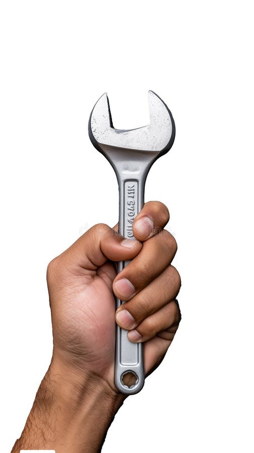 Hand Holding Silver Wrench Transparent Background Stock Photos - Free ...
