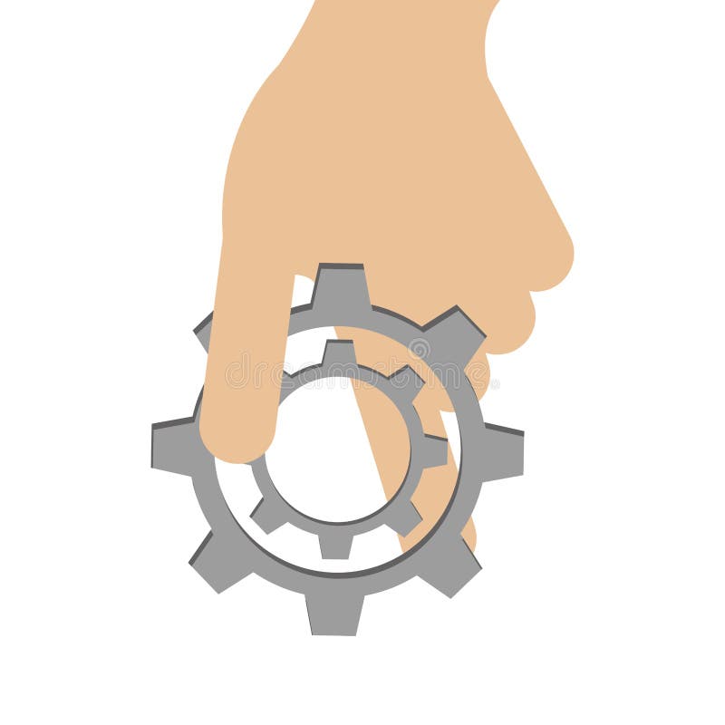 Hand Holding Single Gear Icon Stock Illustration - Illustration of ...