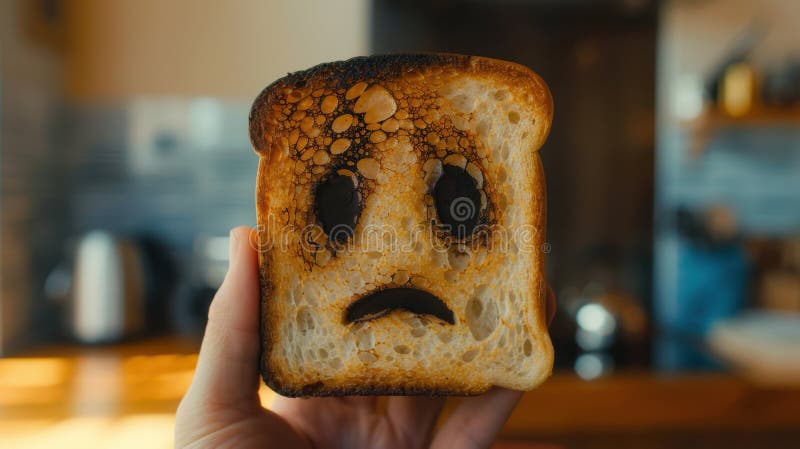 The Sad Burnt Toast.AI Generated Image Stock Image - Image of pattern ...