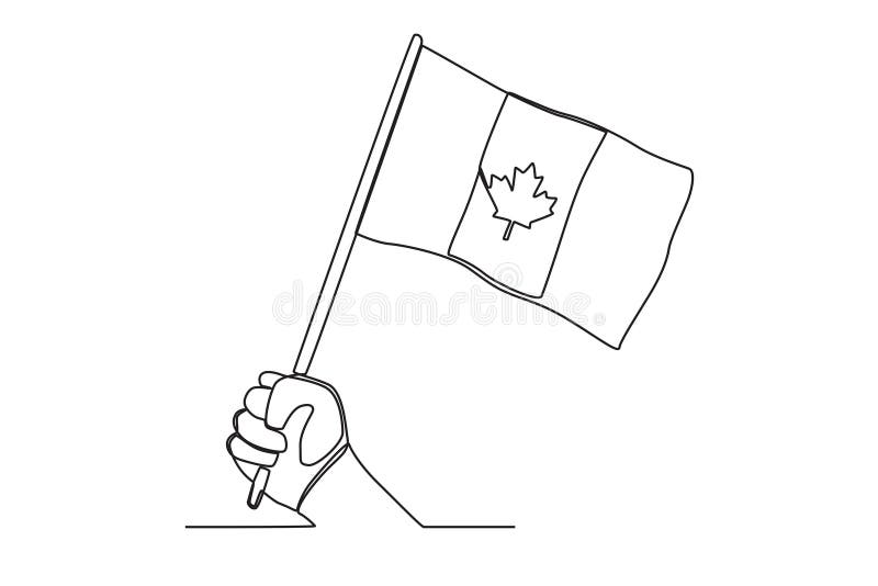 A Hand Holding a Small Canadian Flag Stock Vector - Illustration of ...