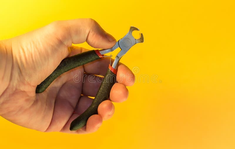 Hand with pliers stock photo. Image of safe, scissors - 102974098