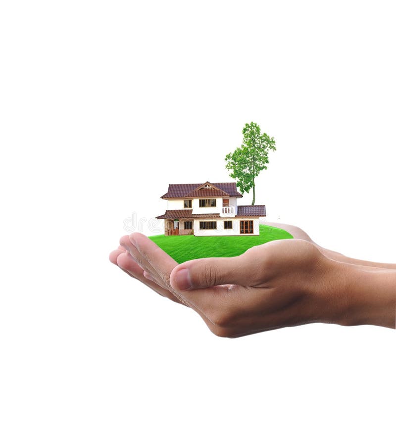 Hand holding small house stock image. Image of human - 20705359