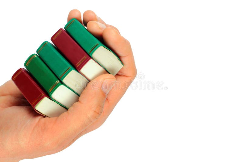 Hand Holding Small Miniature Books Isolated White Stock Photos - Free ...