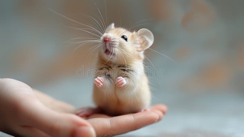 Hand Holding Small Mouse stock image. Image of support - 309902181