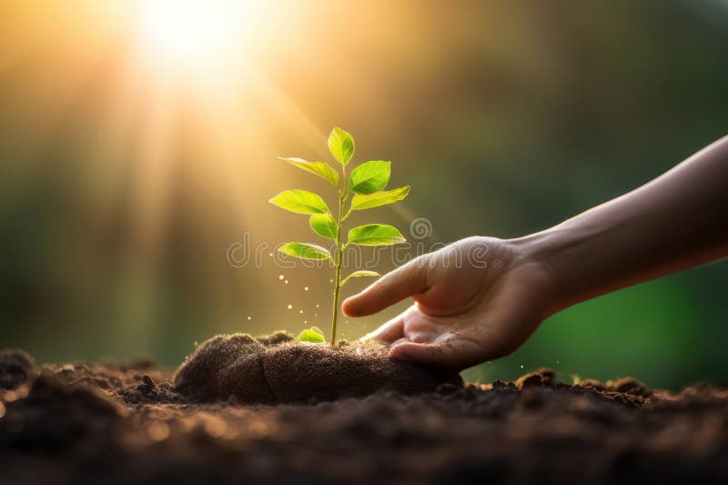 Hand Holding Small Tree for Planting. Sunlight.Concept Green World ... Hand Holding Small Tree for Planting. Sunlight.Concept Green World ...