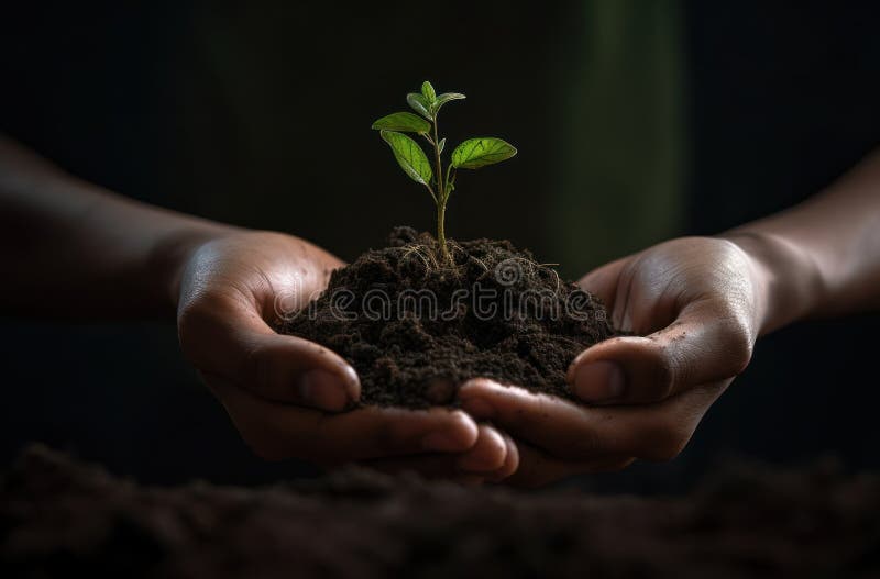 A Hand is Holding a Small Tree Sprouting, Stock Photo - Image of tree ...