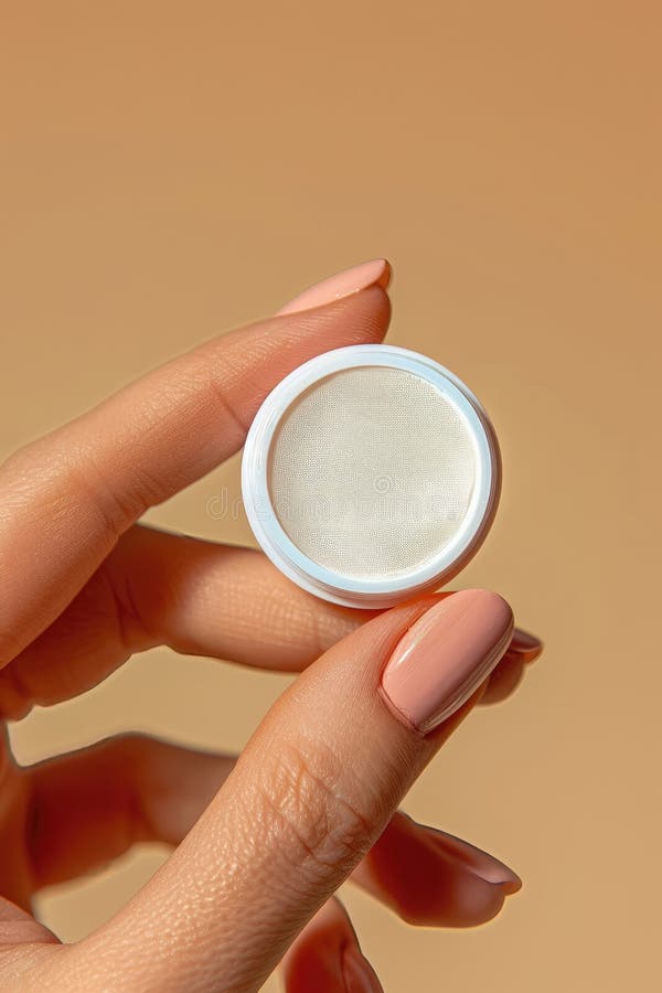 Hand Holding Small White Object Shiny Surface Stock Photos - Free ...