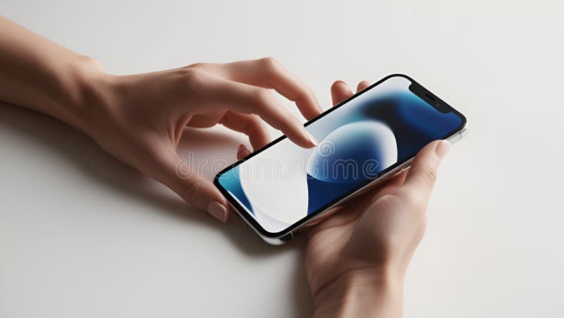 Hand Holding Smart Phone with Blank Screen, Mobile Phone Mockup Front ...