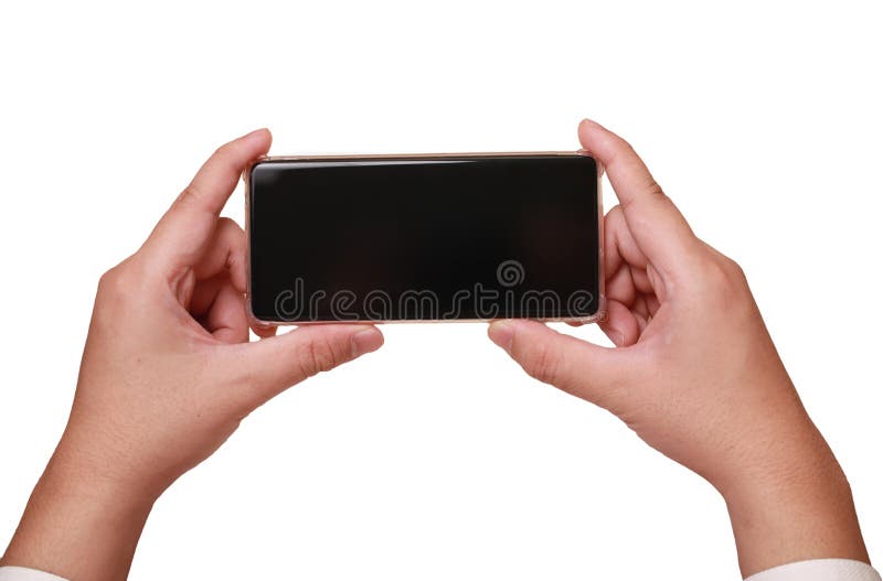 Hand Holding Smart Phone, Cut Out Design Element Isolated on White ...