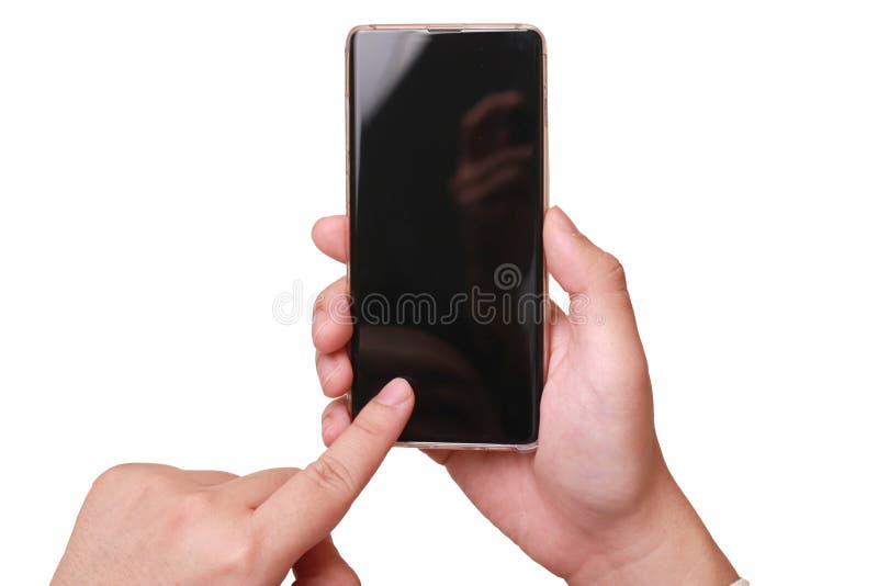 Hand Holding Smart Phone, Cut Out Design Element Isolated on White ...