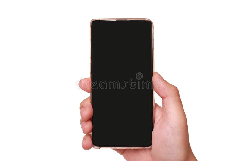 Hand Holding Smart Phone, Cut Out Design Element Isolated on White ...