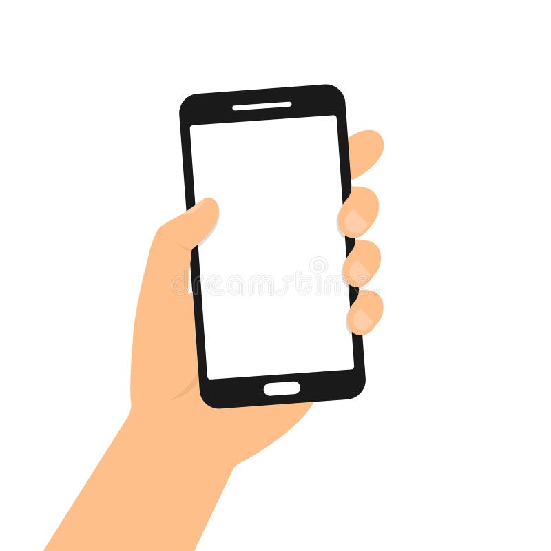 Hand Holding Smart Phone. Flat Design Icon Stock Vector - Illustration ...