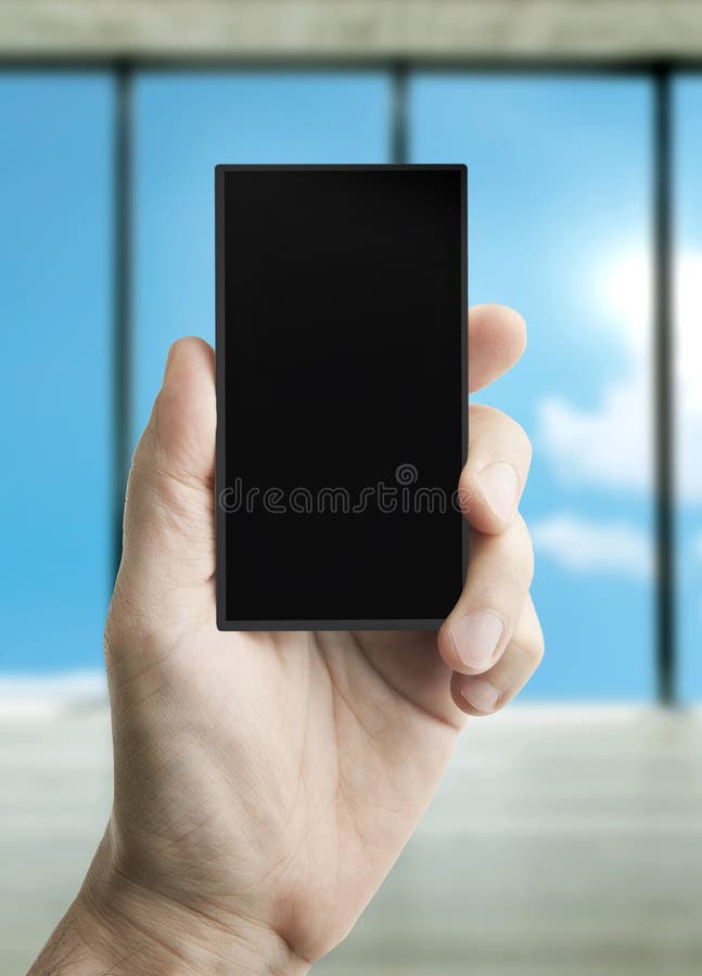 Smart Phone in Hand stock photo. Image of display, path - 9049172