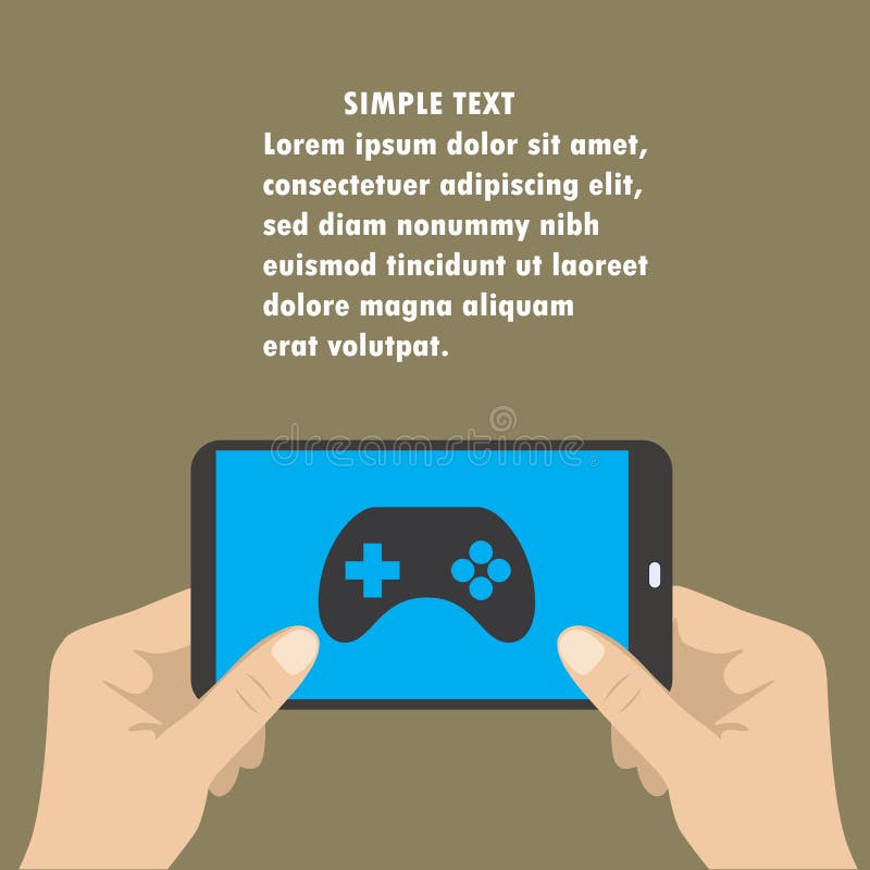 Hand Holding Smart Phone, the Screen Icon Game Controller. Stock Vector ...