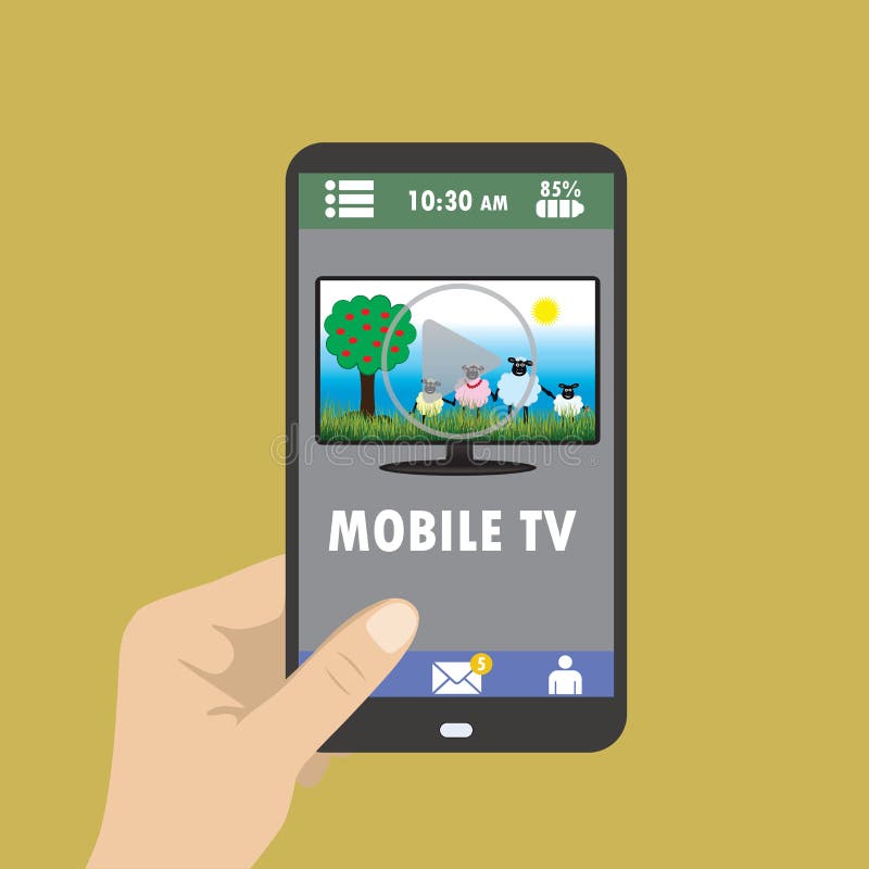 Mobile TV Isometric Flat Vector Illustration Stock Vector ...