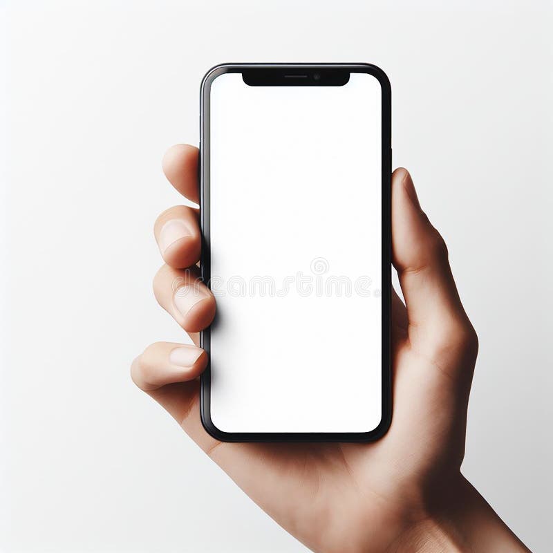Hand Holding Smart Phone with White Blank Mockup Stock Vector ... Hand Holding Smart Phone with White Blank Mockup Stock Vector ...
