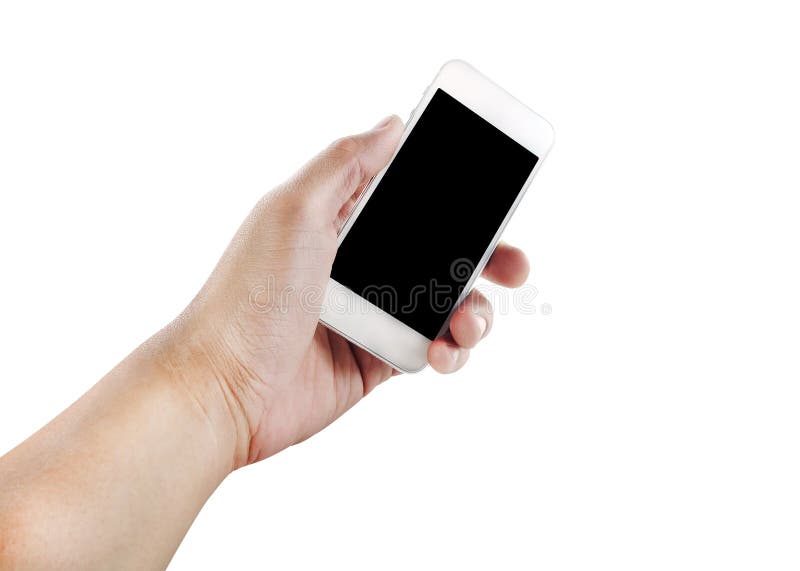 Hand holding a smartphone stock image. Image of internet - 62622995