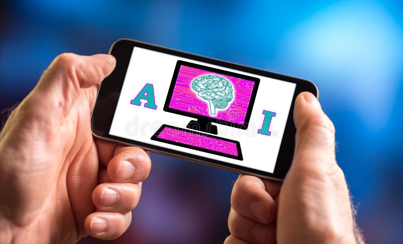 Artificial Intelligence Concept on a Smartphone Stock Photo - Image of ...