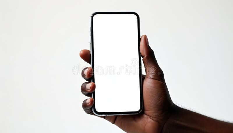 15,690 Hand Holding Smartphone Blank Screen Isolated White Background ...