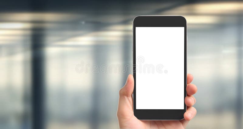 Hand Holding Smartphone Device Touching Screen Stock Image - Image of ...