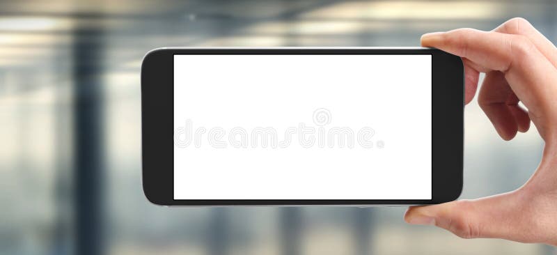 Hand Holding Smartphone Device Touching Screen Stock Image - Image of ...