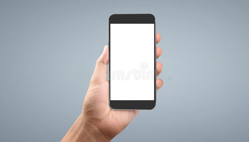 Hand Holding Smartphone Device Stock Image - Image of media, mobile ...