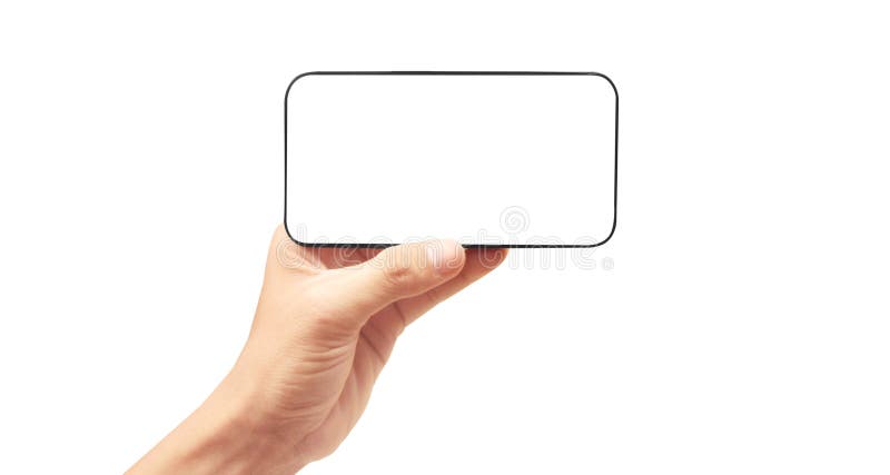 Hand Holding Smartphone Device and Touching Screen Stock Photo - Image ...