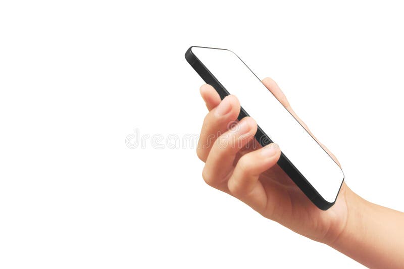 Hand Holding Smartphone Device and Touching Screen Stock Image - Image ...