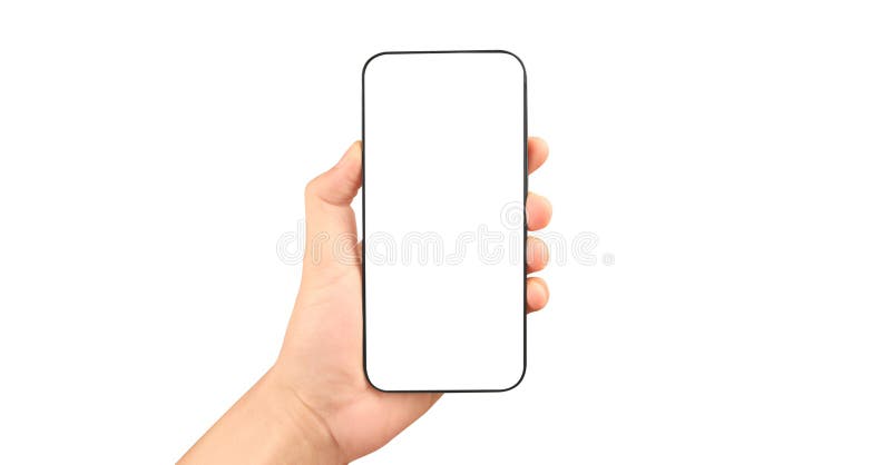 Hand Holding Smartphone Device and Touching Screen Stock Photo - Image ...