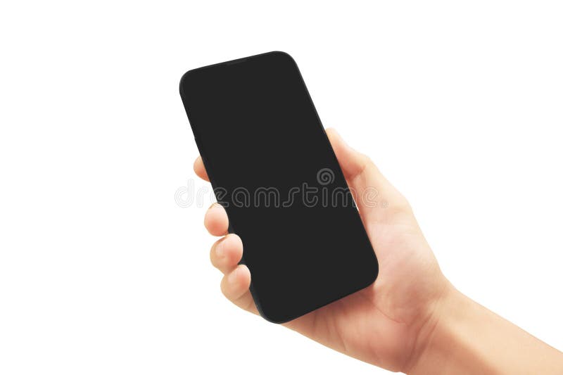 Hand Holding Smartphone Device and Touching Screen Stock Photo - Image ...