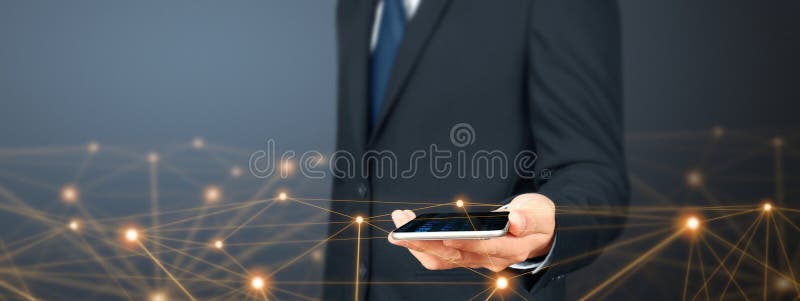 Hand Holding Smartphone Device Touching Screen Stock Image - Image of ...