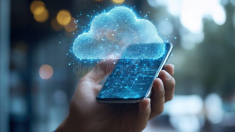 Cloud Computing on Mobile: Accessing Data Anytime, Anywhere Stock ...