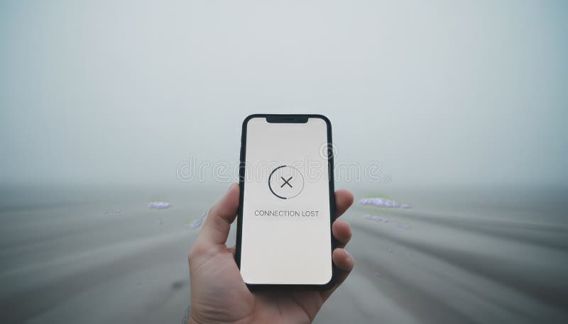 Hand Holding Smartphone Displaying Connection Lost Message Stock Photo - Image of data ...