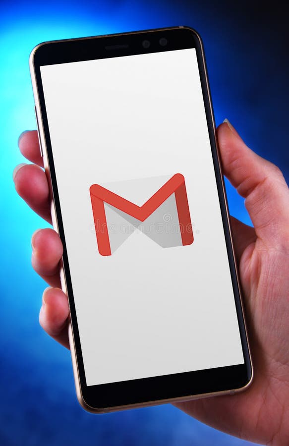 Hand Holding Smartphone Displaying Logo of Gmail Editorial Stock Image ...