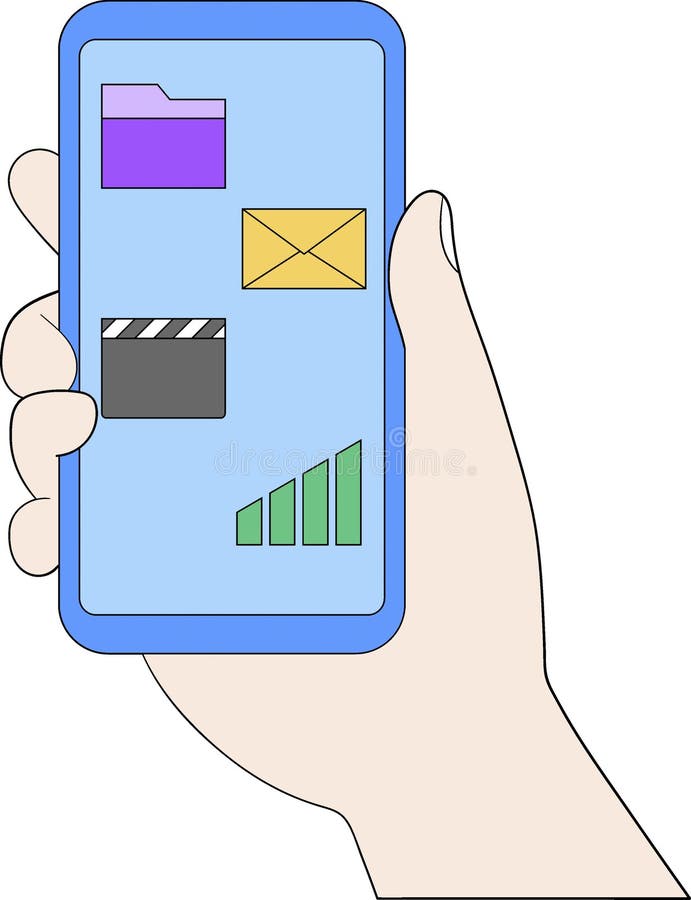 Hand Holding Smartphone Displaying Multifunctional Apps for ...