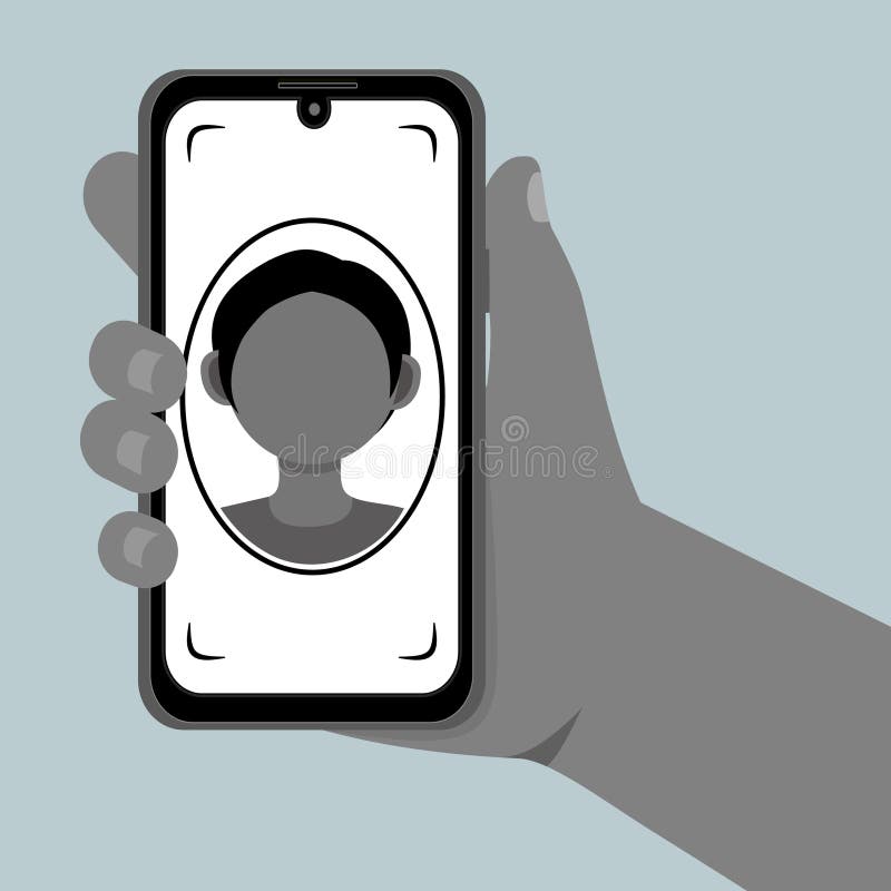 Hand Holding Smartphone Displaying User Icon for ID Verification on ...