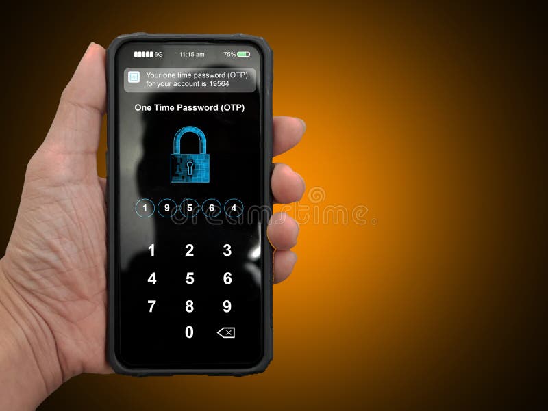 A Hand Holding A Smartphone With Filled Up One Time Password For The Validation Process Mobile 2128