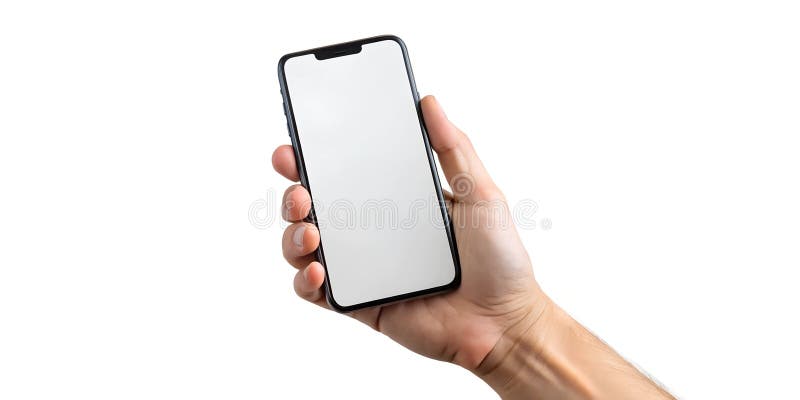 Hand Holding Smartphone with Green Screen for App Display Stock ...