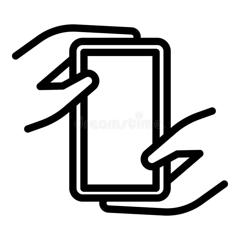 Hand Holding Smartphone Outline Stock Illustrations – 3,395 Hand ...