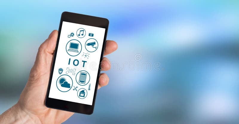 Iot Concept on a Smartphone Stock Image - Image of wireless ...