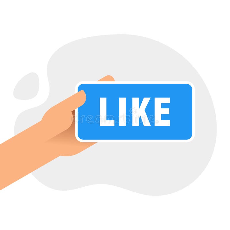 Hand Holding Smartphone with Like Message on Screen, Like Button ...