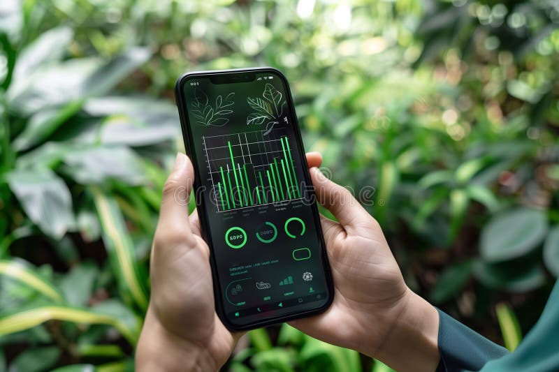 Hand Holding a Smartphone, Managing the Efficient Production. by ...