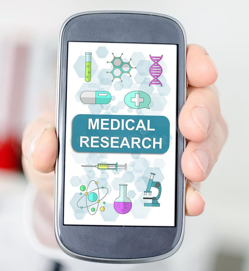 Medical Research Concept on a Smartphone Stock Photo - Image of ...